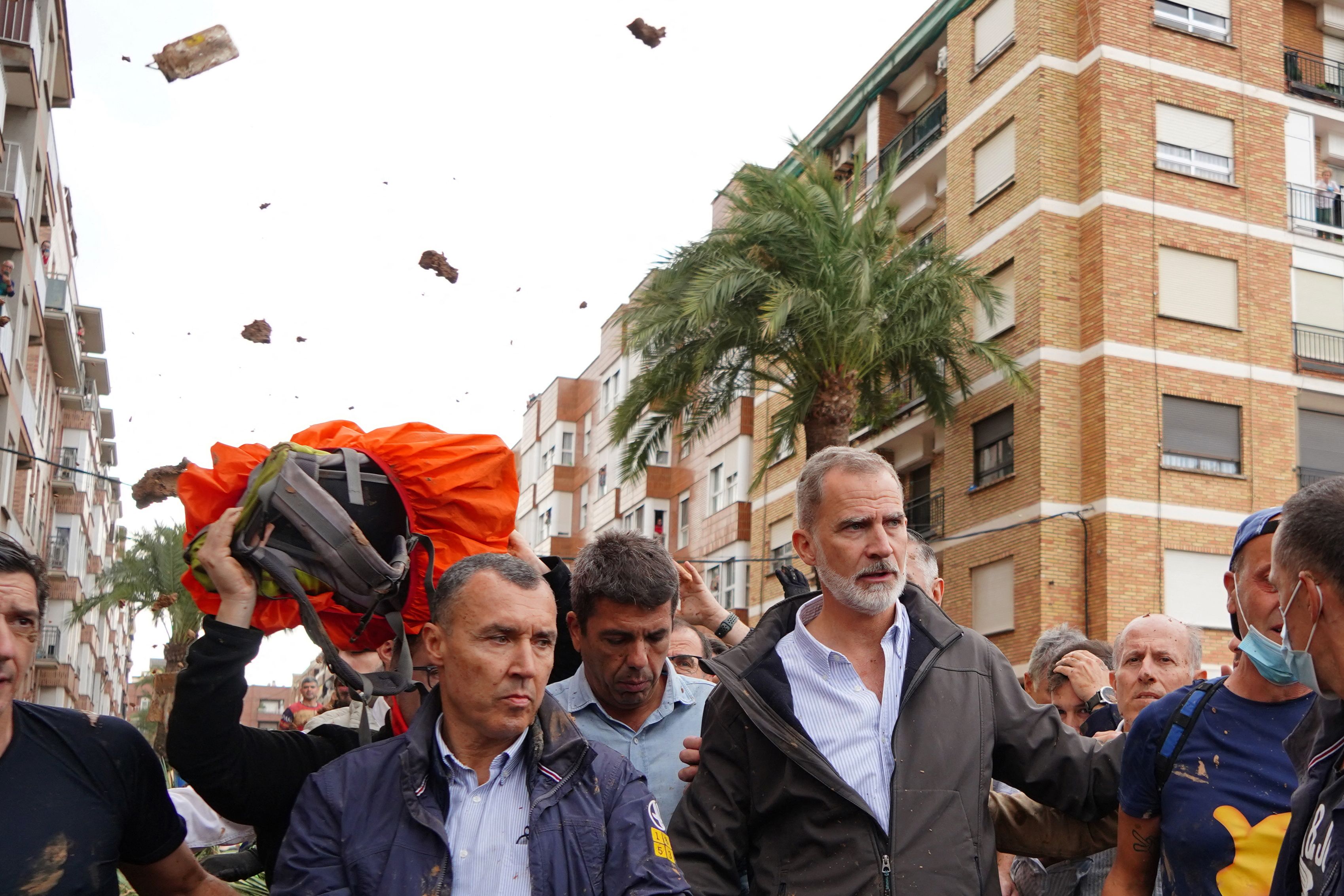 Spain's king, queen hit with mud in flood-ravaged Valencia