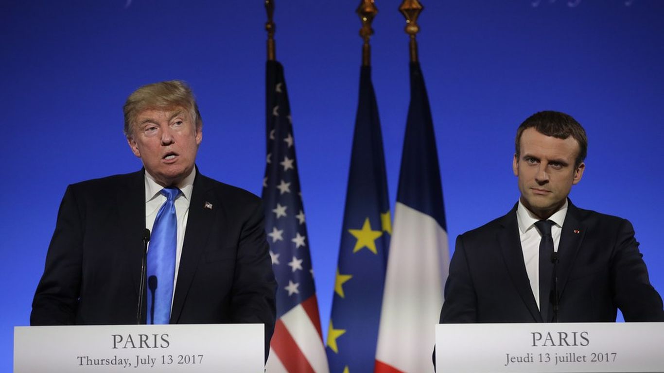 Trump speaks of "unbreakable" bond with Macron in Paris presser
