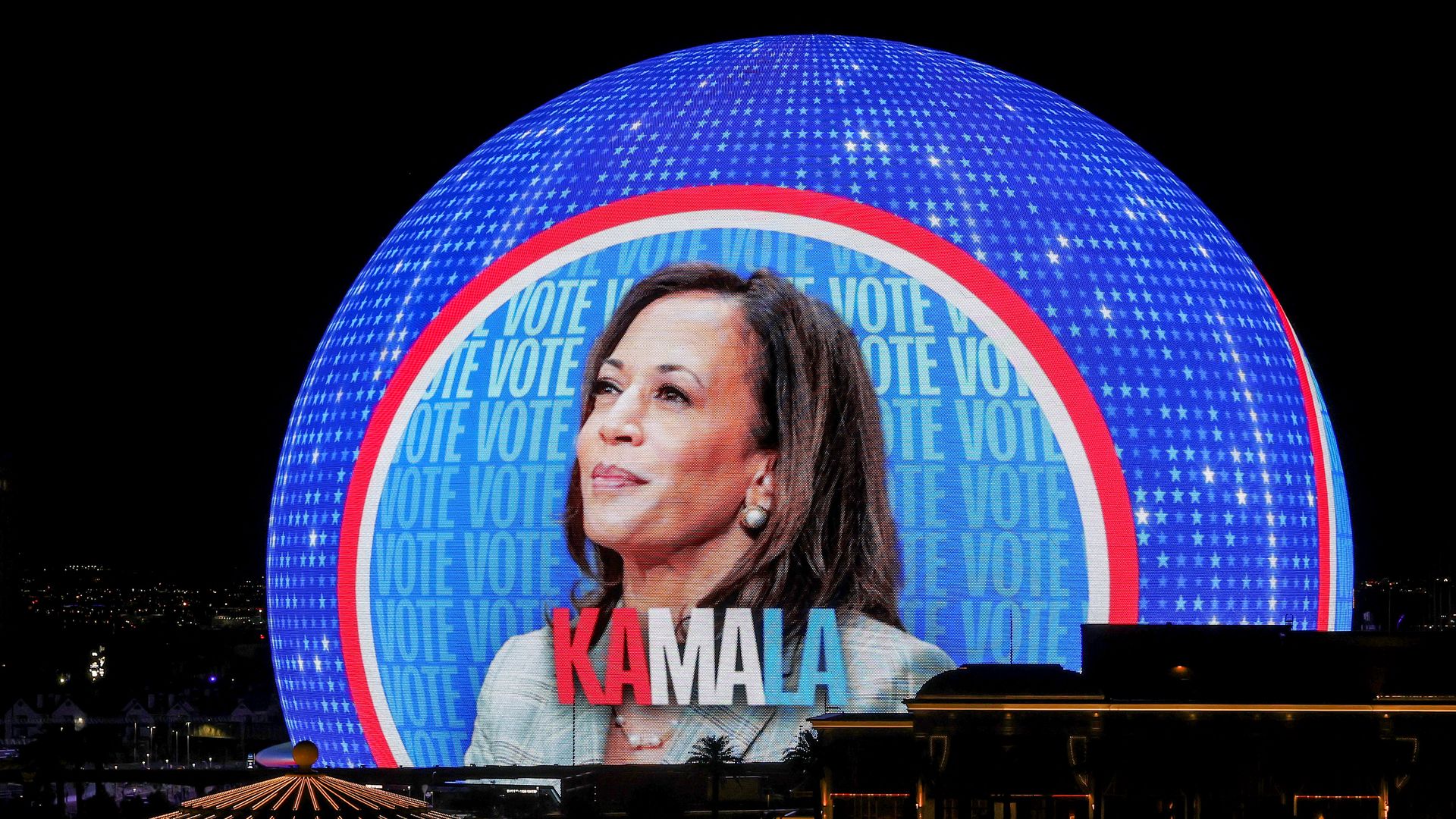 Harris campaign is the first to run ad on Las Vegas Sphere