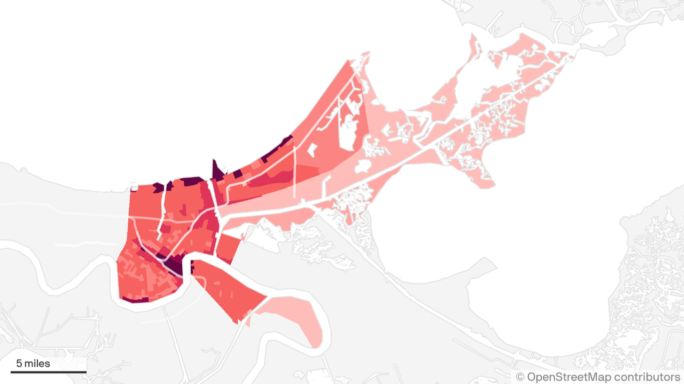 New Orleans' heat island effect, mapped - Axios New Orleans