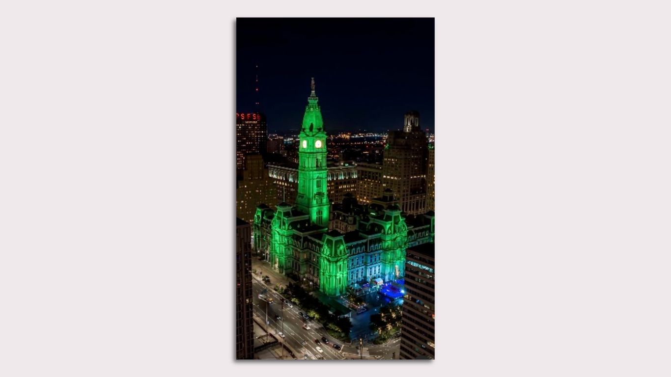 Philadelphia City Hall shines with new rainbow lights - Axios Philadelphia