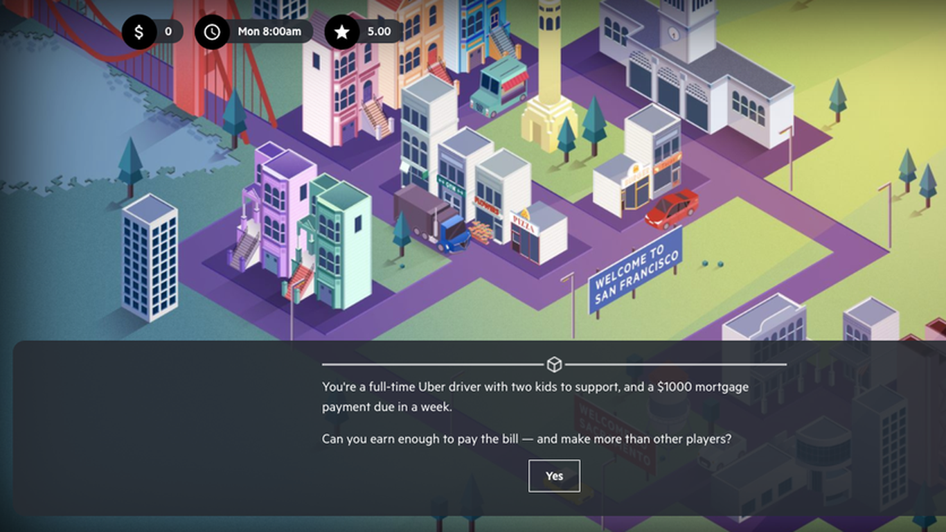 An online game gives glimpse of life as an Uber driver