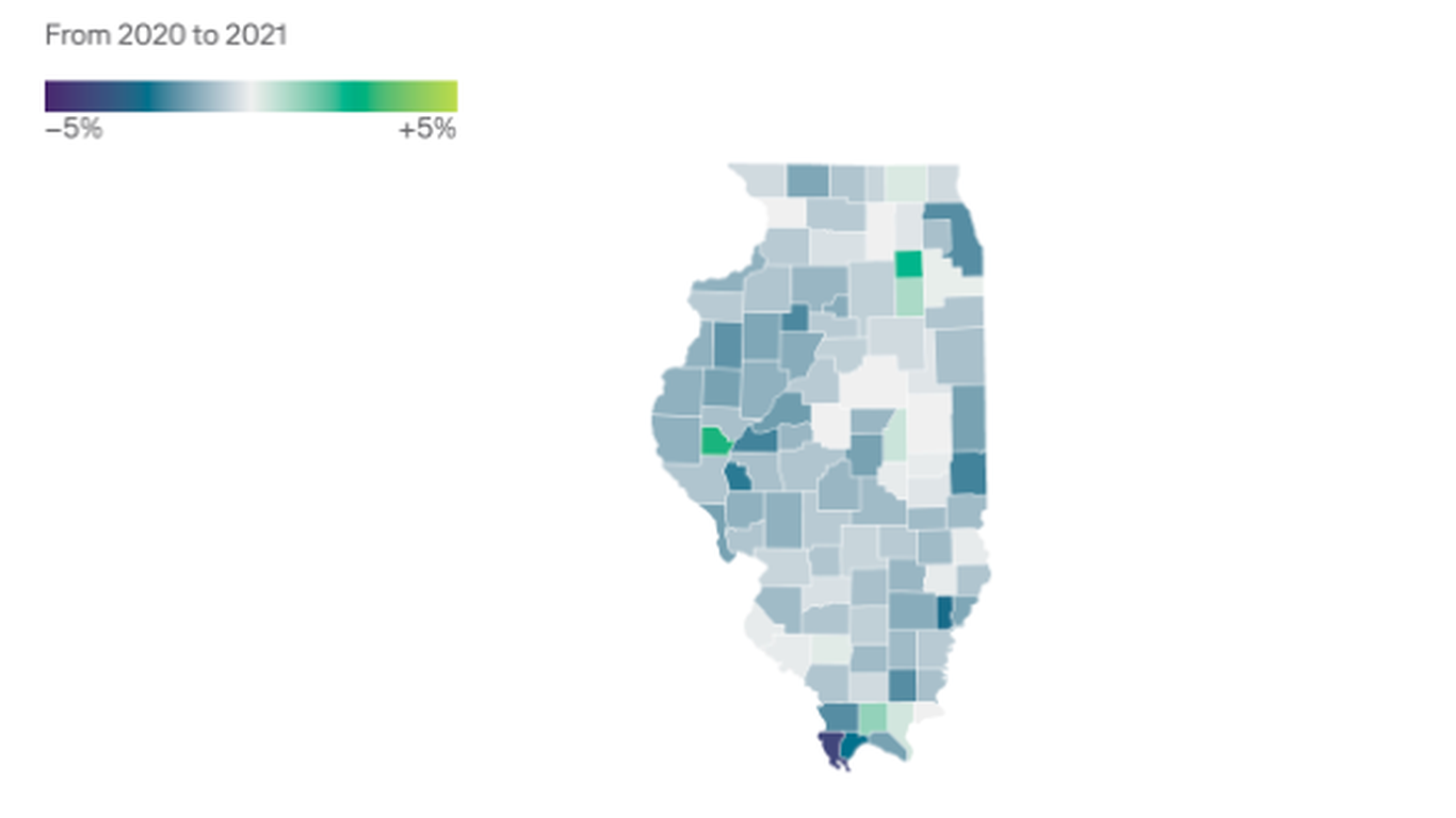 Where Illinoisians are moving within the state - Axios Chicago