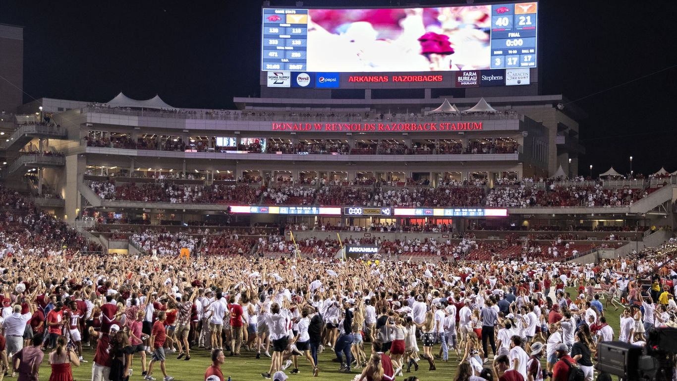 Razorbacks fined $100k after fans rush field in wake of win over Texas ...