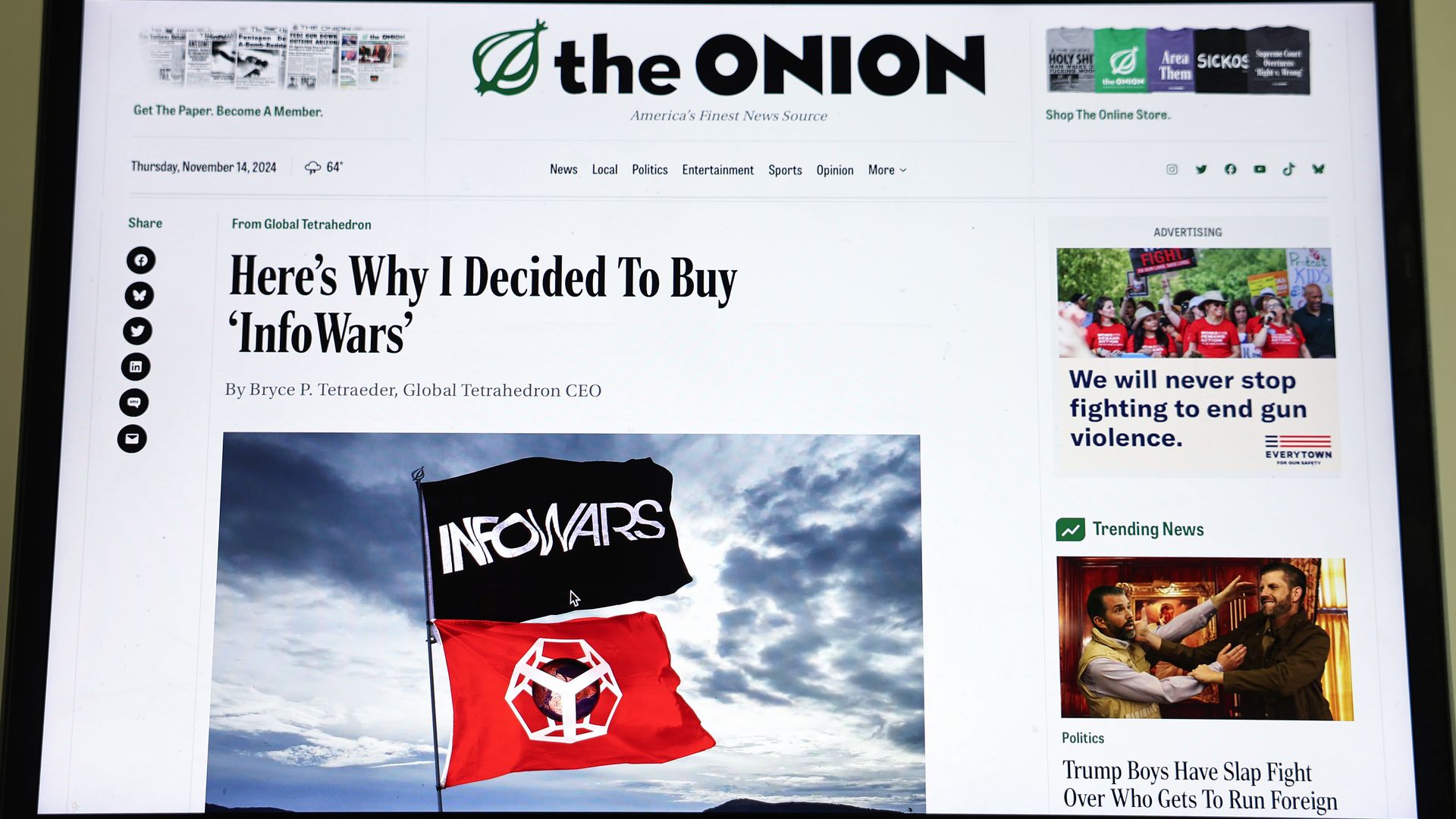 Alex Jones' Infowars sale to The Onion halted in court by bankruptcy judge