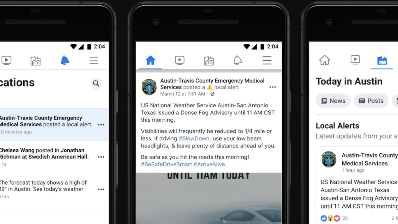 Facebook launches alerts for local first responders