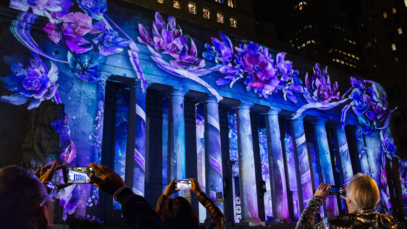 Downtown lights up for 10-night winter art show - Axios San Francisco