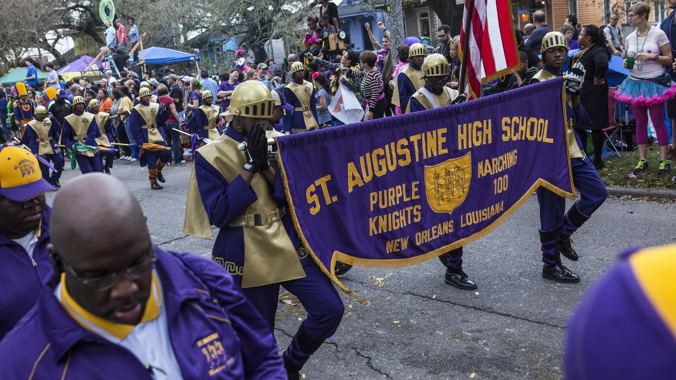 Watch St. Aug's Marching 100 perform for 80th D-Day anniversary - Axios ...