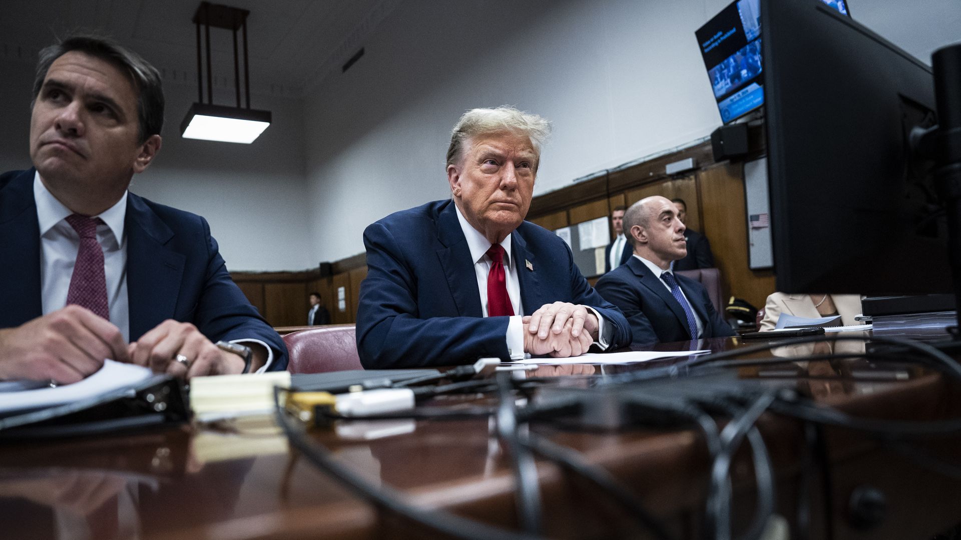 Trump arrives at Manhattan courthouse for start of historic criminal trial