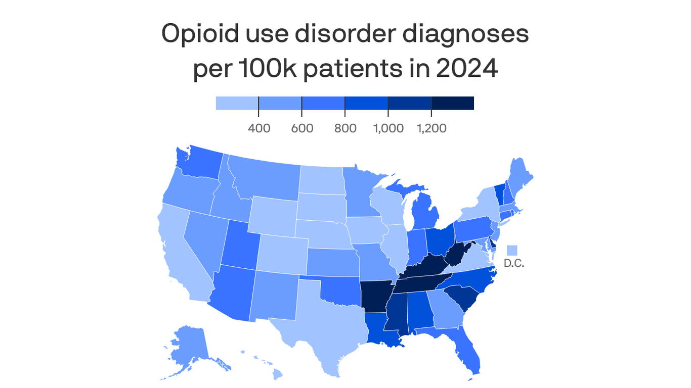 Tennessee has the highest rate of opioid use disorder in the nation ...