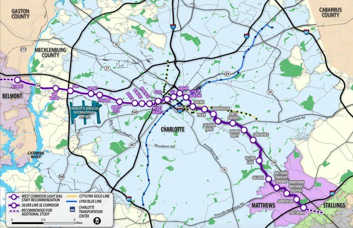 CATS unveils possible light rail routes to Pineville and Ballantyne ...