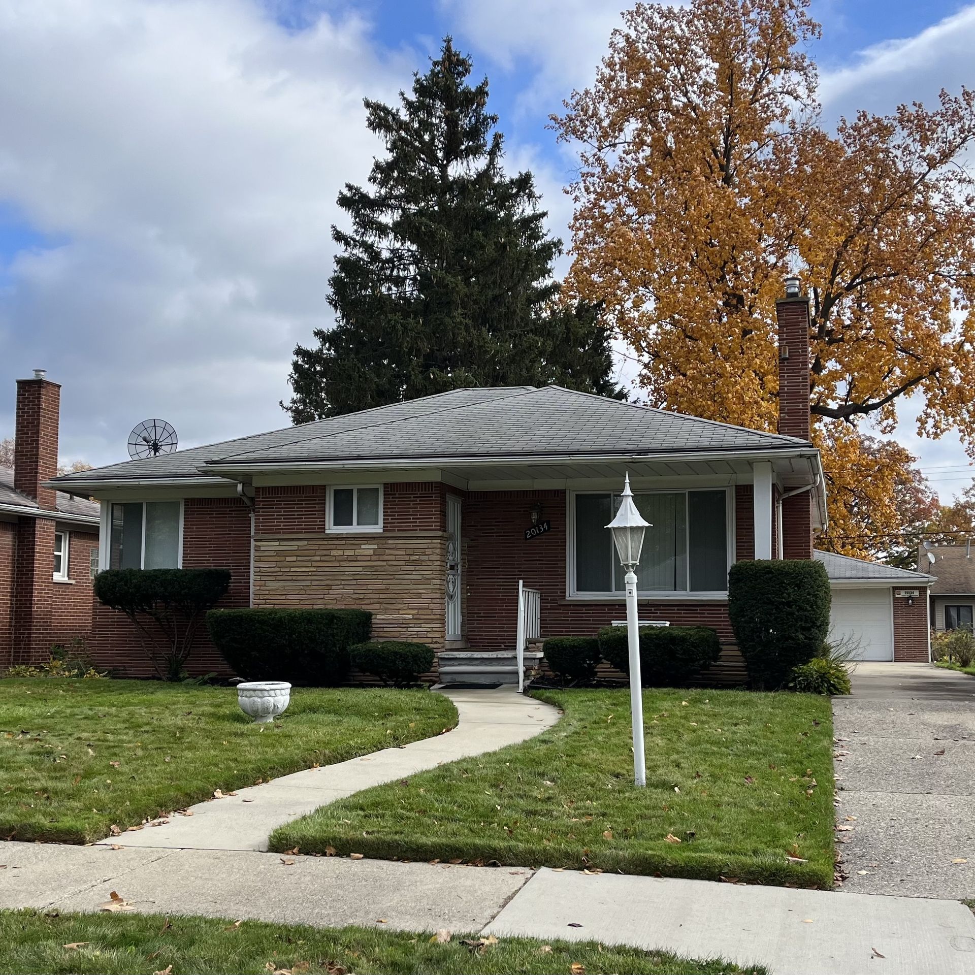 Red Brick Ranch Style House