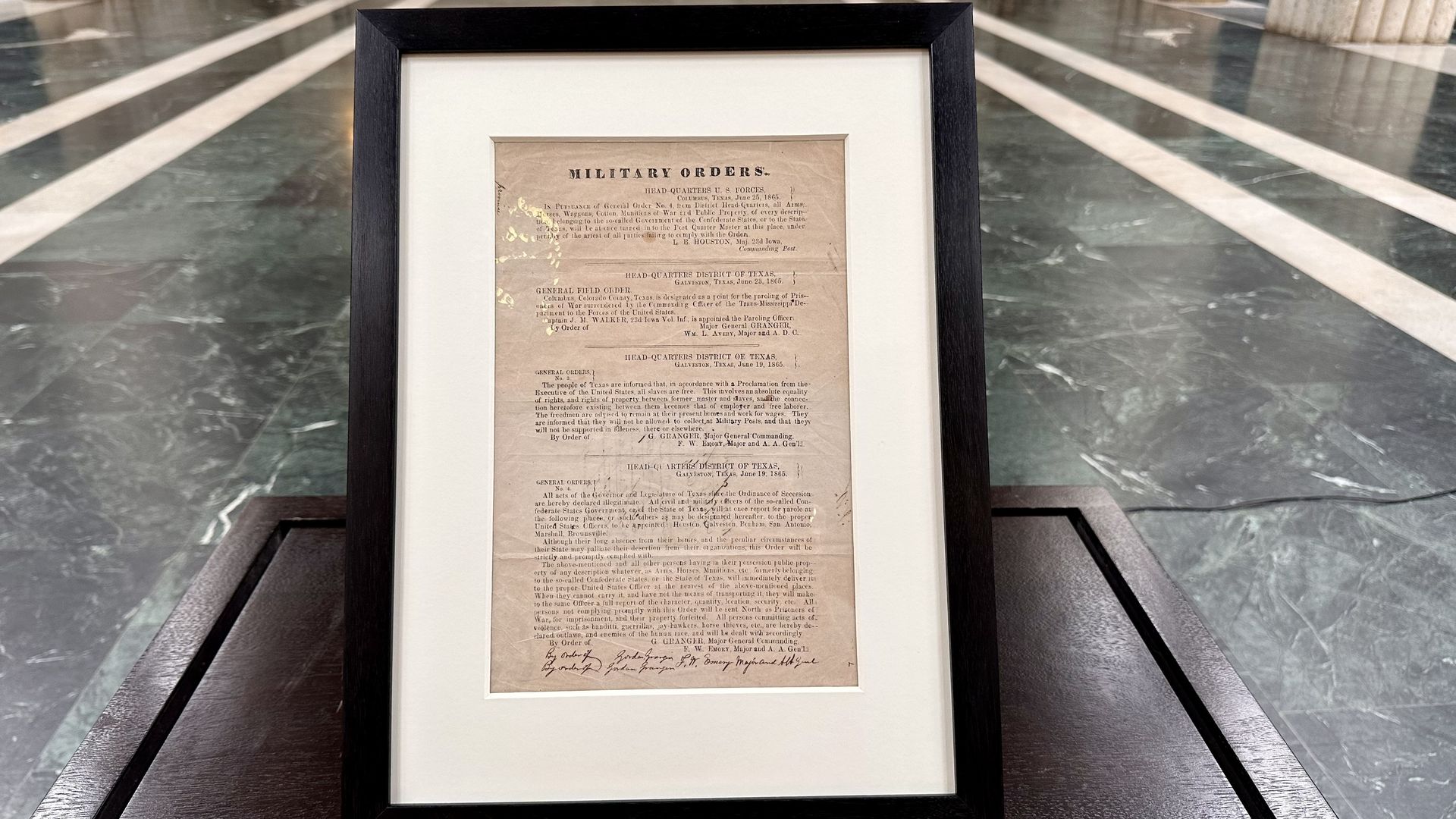 Dallas has only copy of Juneteenth order - Axios Dallas