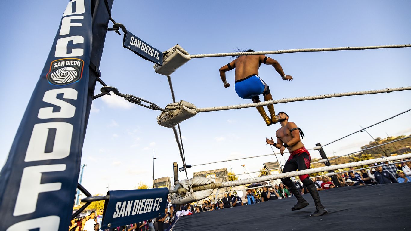 Masked Republic's Lucha Libre wrestling lights up SDFC fan fest - Axios ...