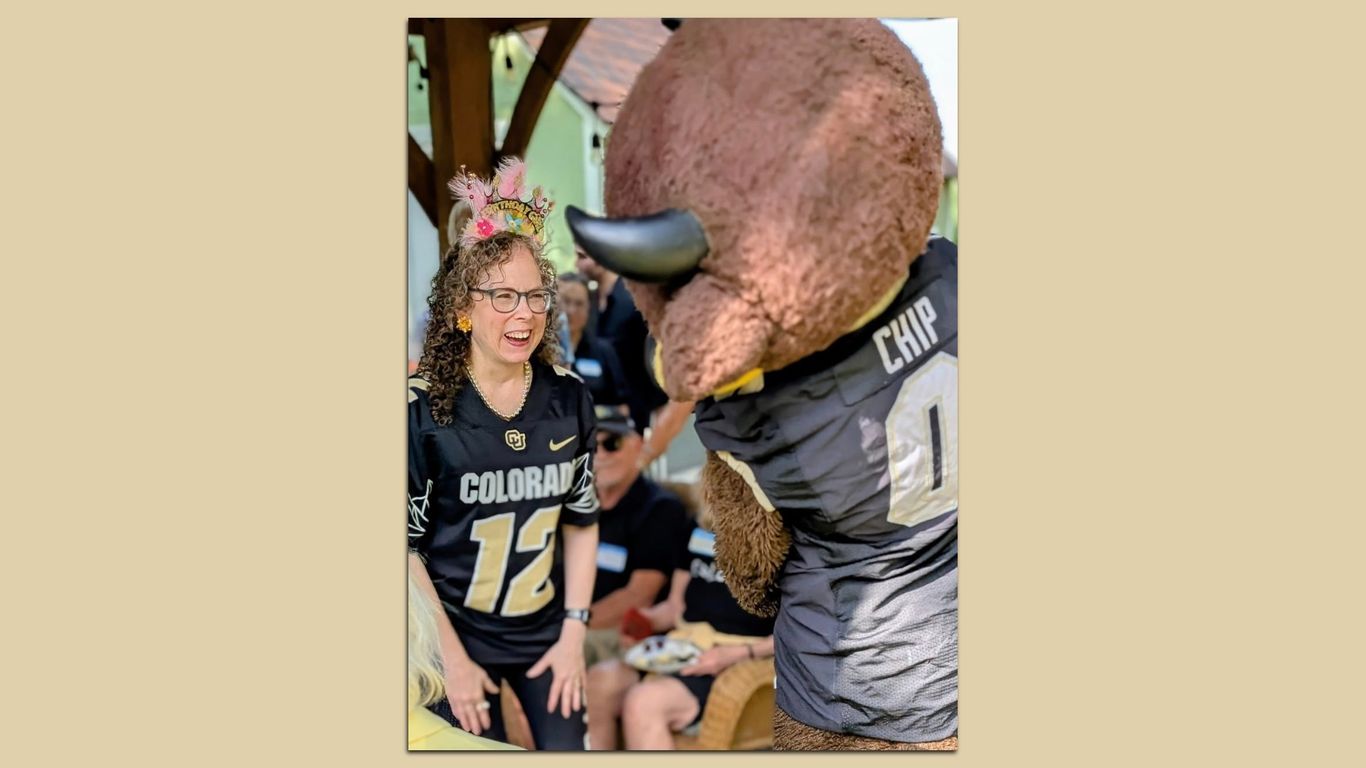 Chip surprises CU fan at birthday bash - Axios Boulder