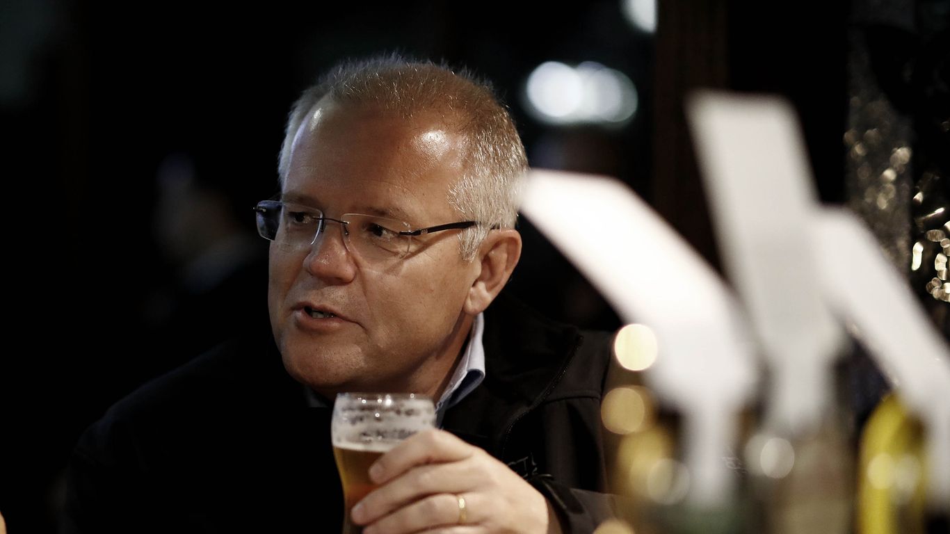 Australian PM Scott Morrison egged on election campaign trail