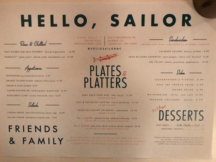 Hello Sailor is now open on Lake Norman — and already on the national ...