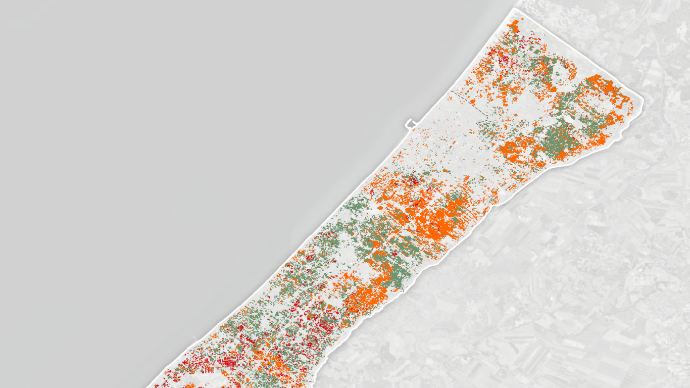 Gaza buildings and land decimated in 6 months of war