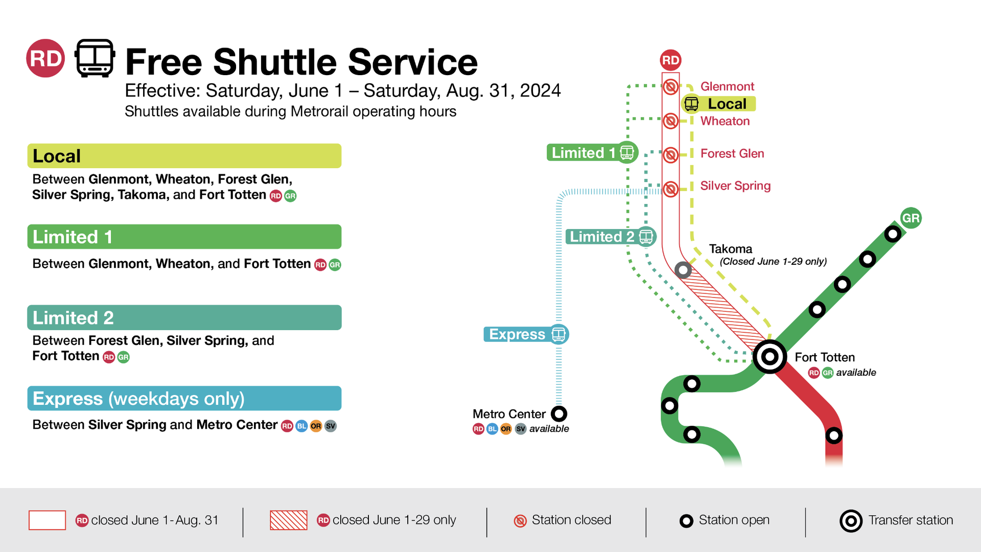 Five Metro Red Line stations will close for Purple Line construction ...