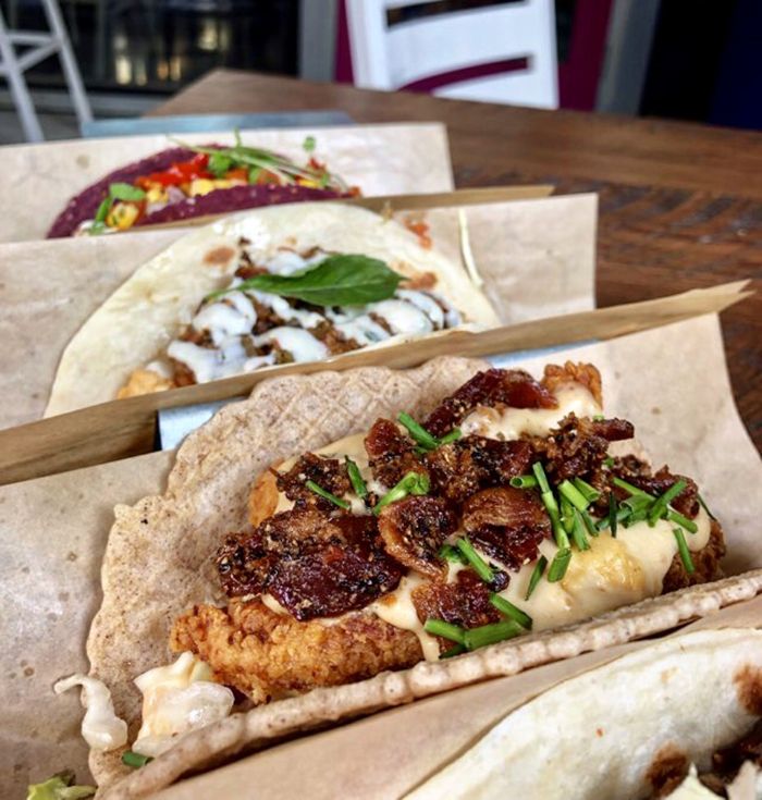 Funky taco joint named Velvet Taco open now inside Optimist Hall — view ...