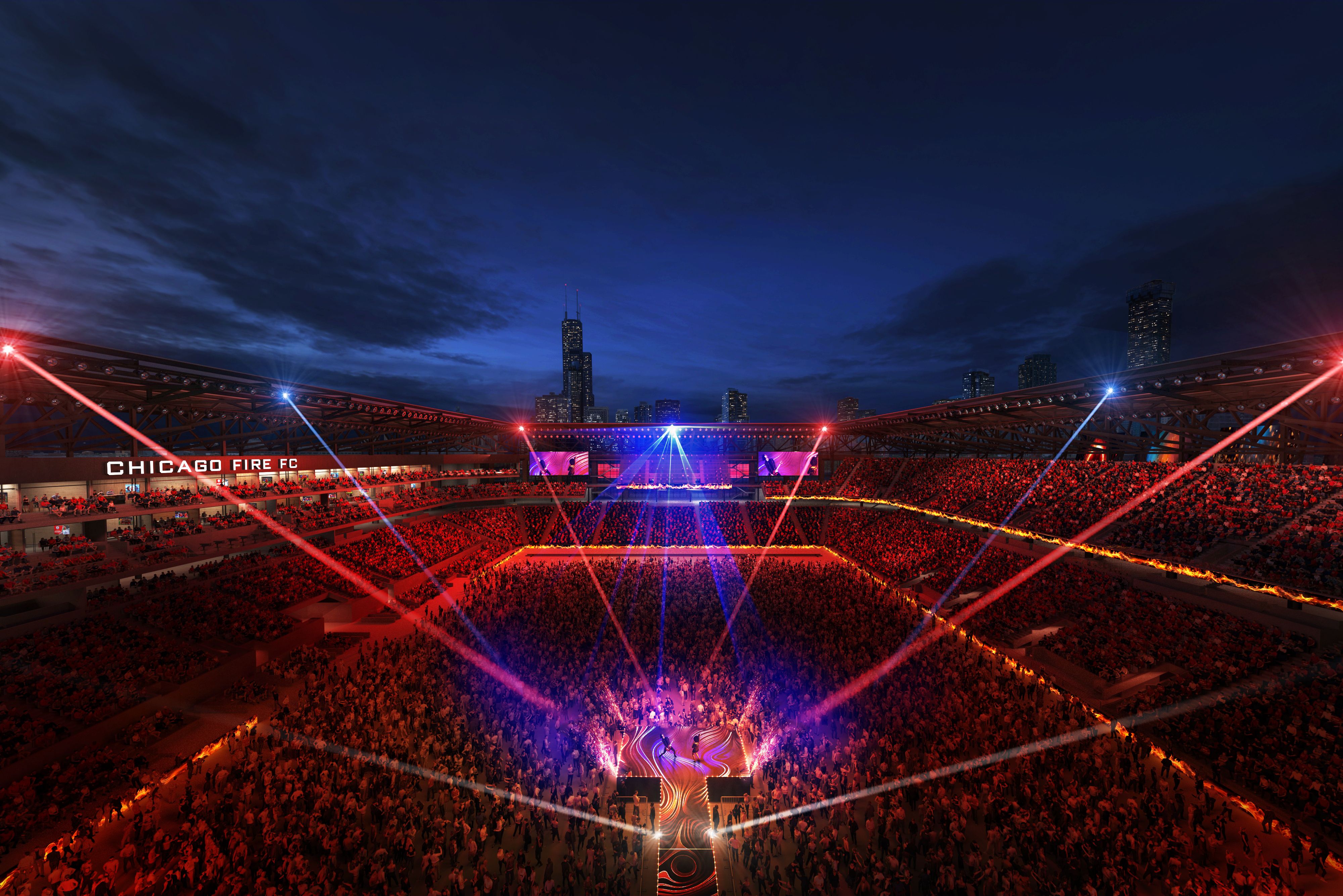 First Look: Chicago Fire FC's new South Loop stadium renderings - Axios ...