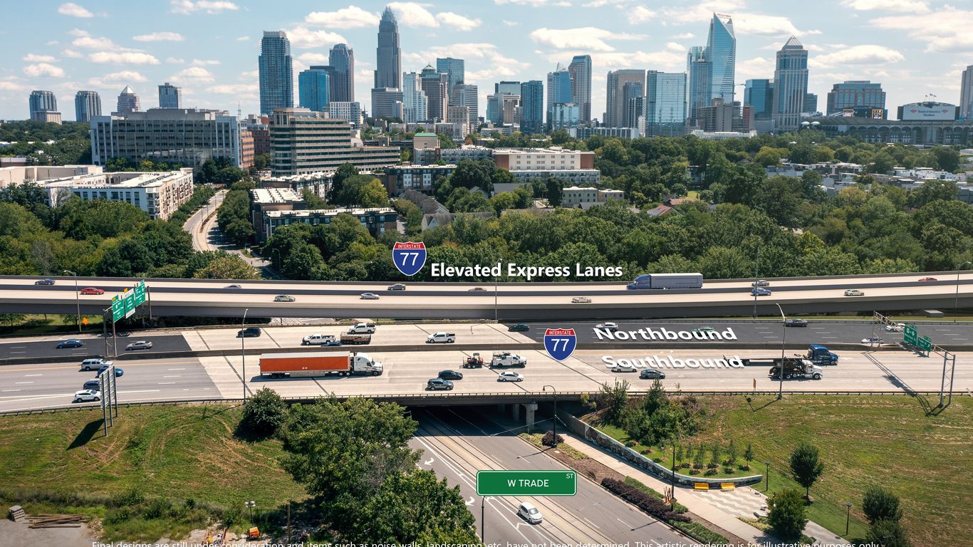 NCDOT designs elevated I-77 toll lanes through Uptown Charlotte area ...
