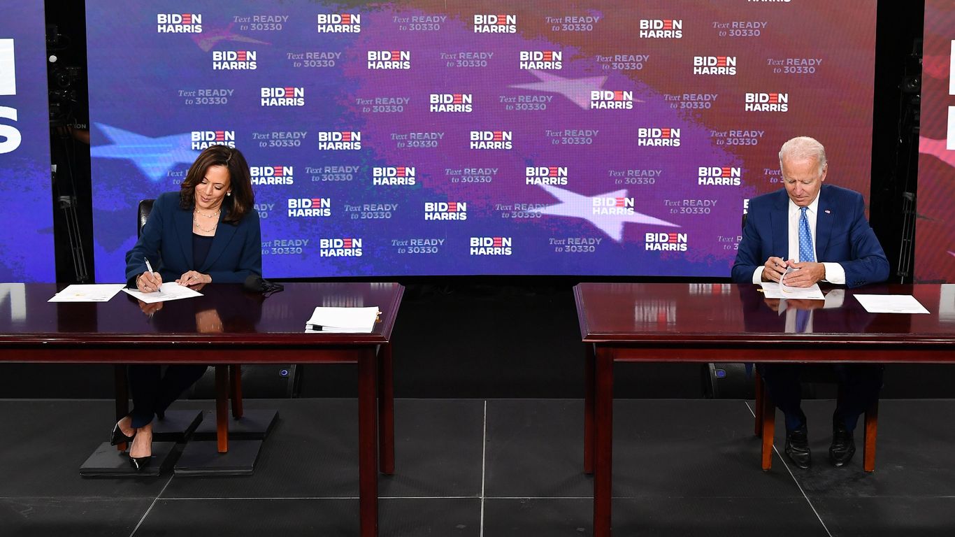 Biden and Harris sign documents to receive Democratic nomination