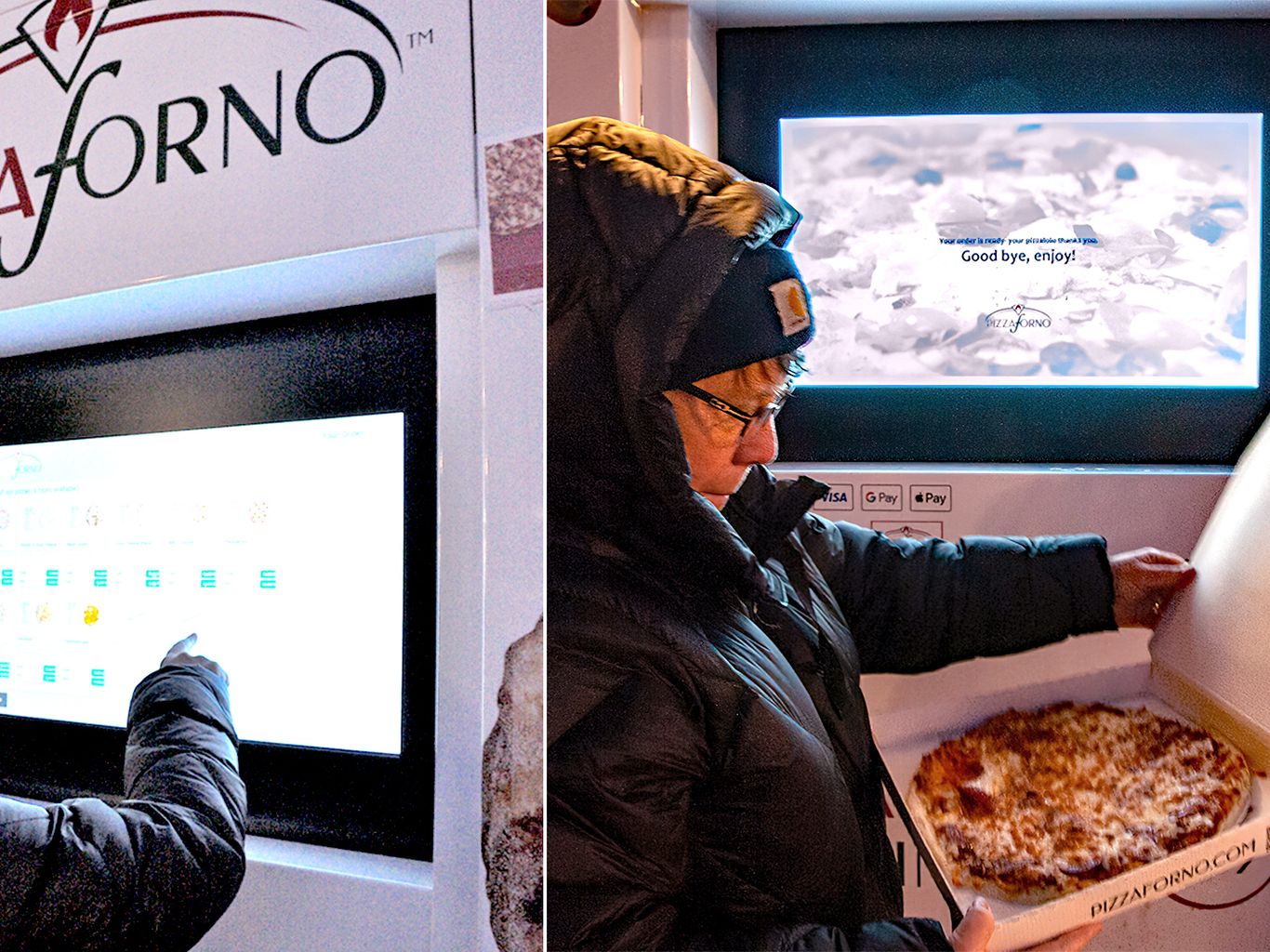 We tried it a pizza vending machine