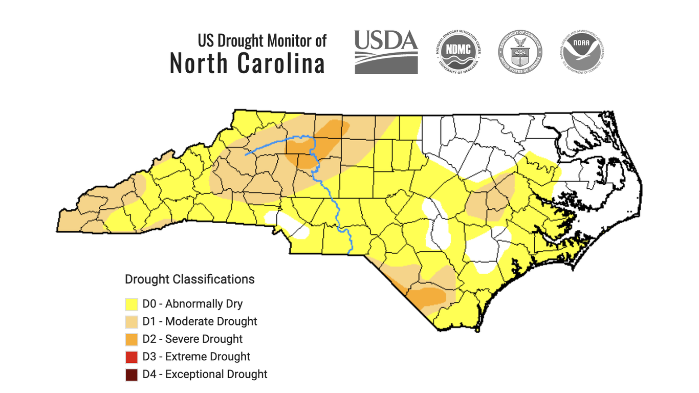 North Carolina drought: Rain, storms bring relief, but a little too ...