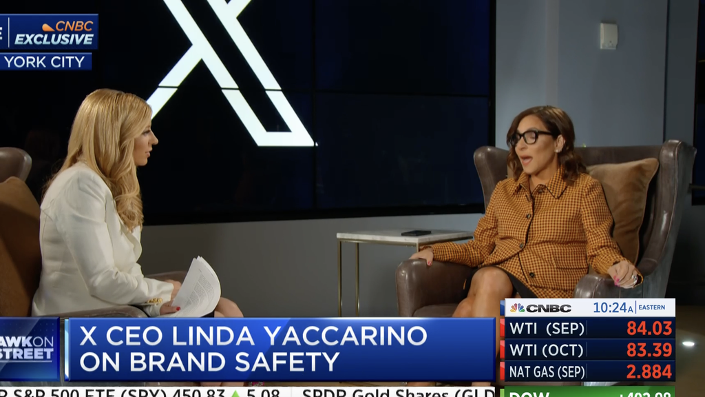 X CEO Linda Yaccarino: Brands are coming back, company is close to ...