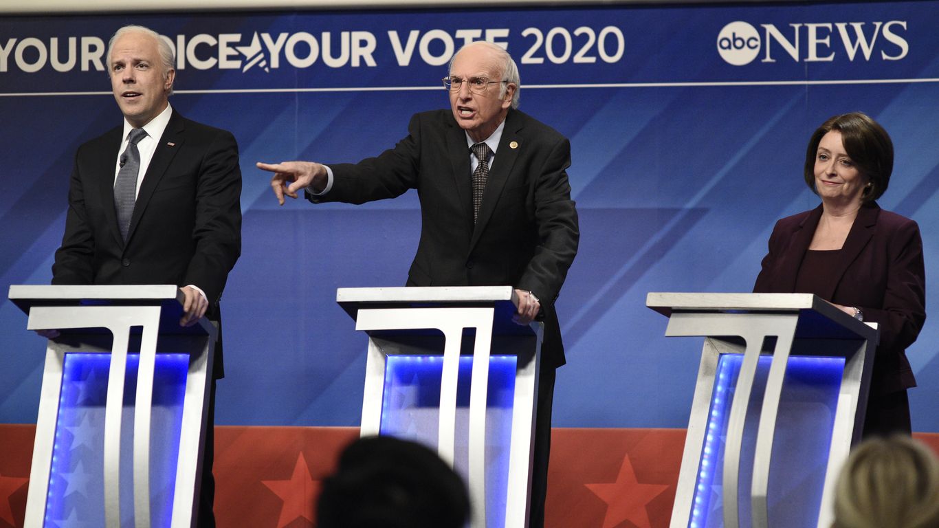 "SNL": Jason Sudeikis, Larry David skewer Democratic debate