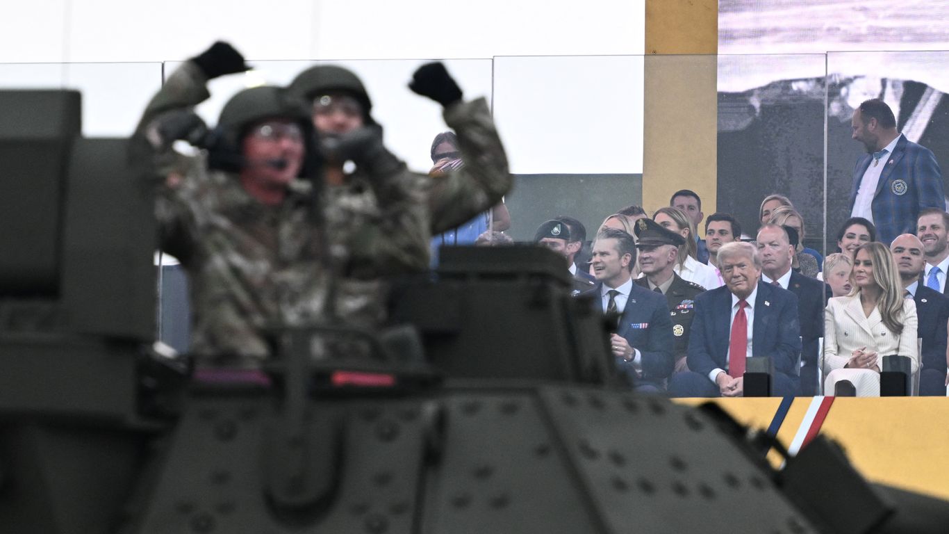 Trump hosts military parade as protests held across US, in photos