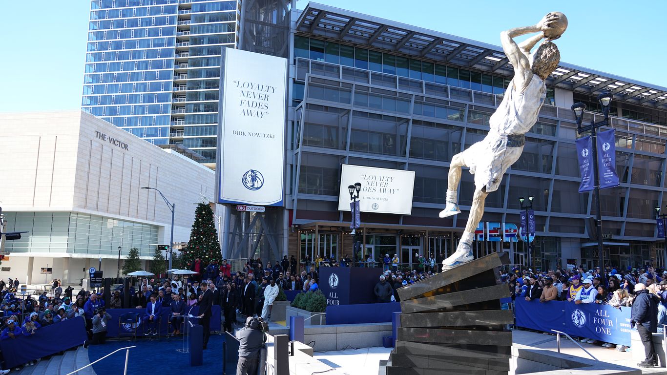 How the Dirk Nowitzki statue stays upright: An Axios investigation ...