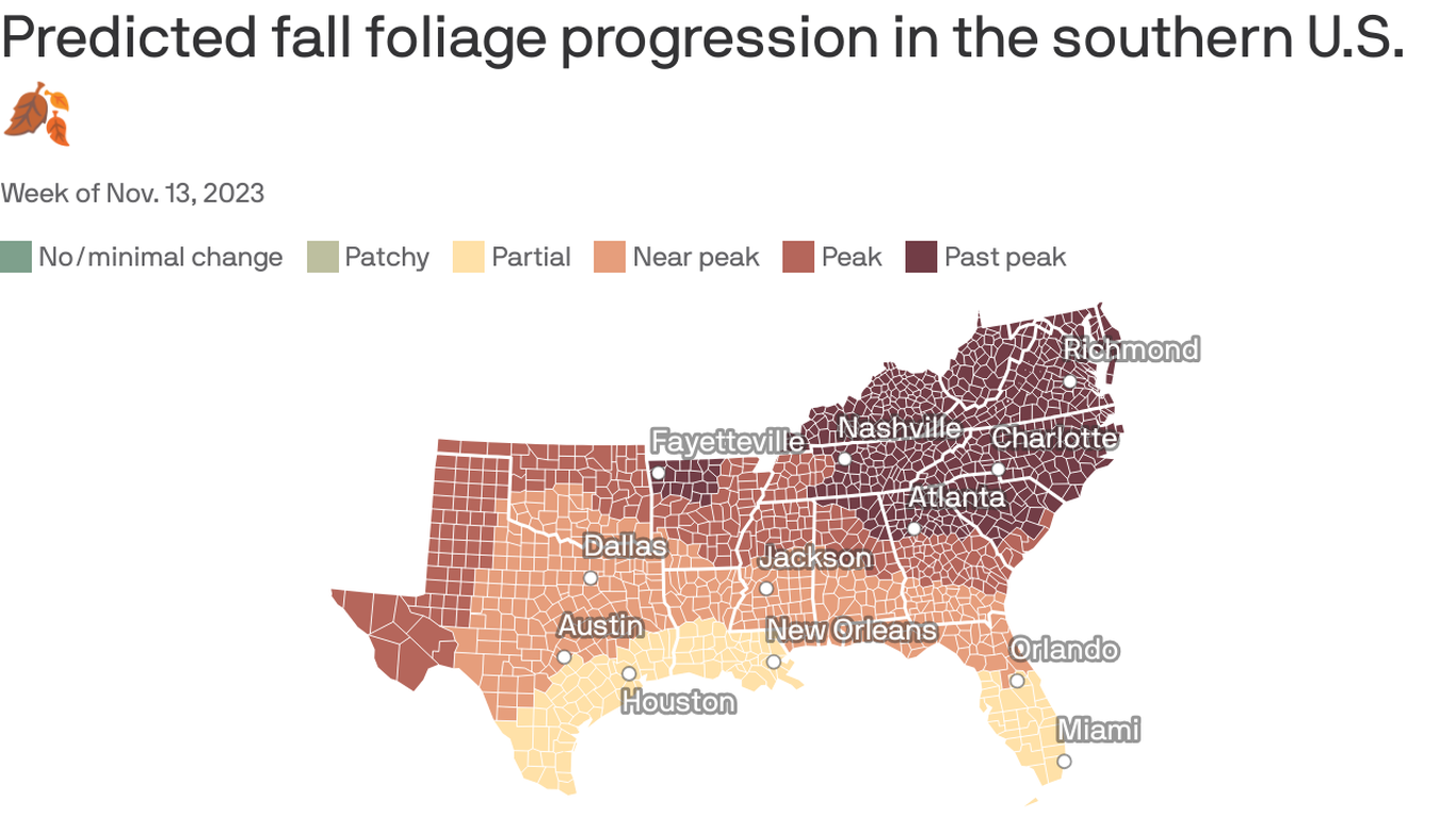 When peak fall foliage will come to Northwest Arkansas - Axios NW Arkansas