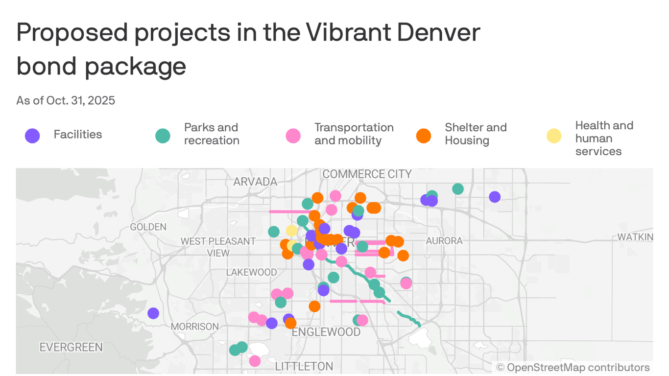 Mapped: The Vibrant Denver bond projects, block by block - Axios Denver