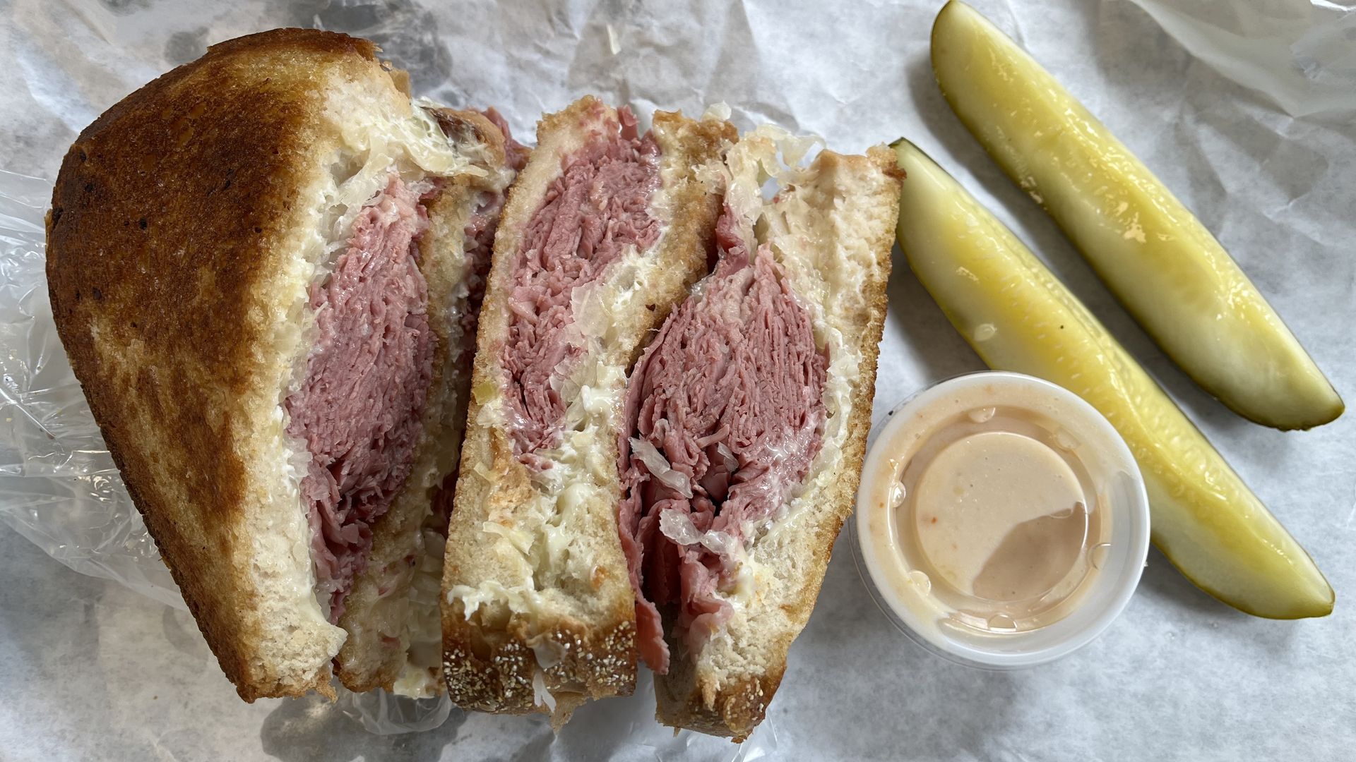 Try Lou's Deli's humongous Reuben sandwich - Axios Detroit