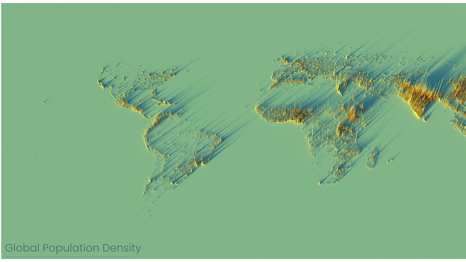 Map: A look at world population density in 3D