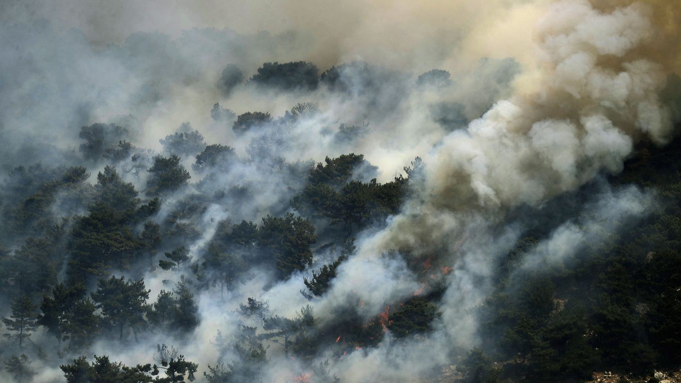 Carbon emissions from wildfires raging across the world are adding up