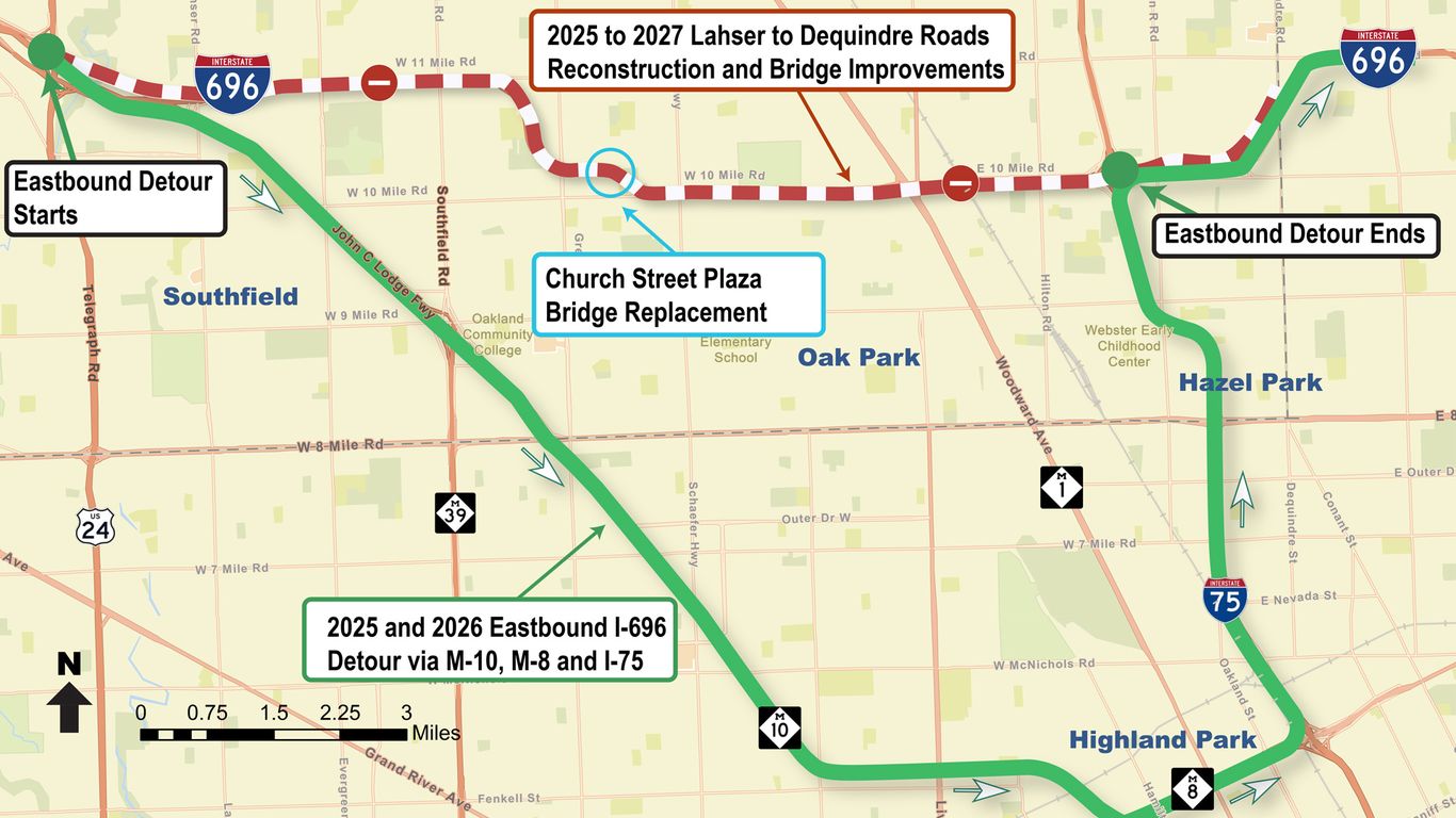 Metro Detroit's I-696 closure - Axios Detroit