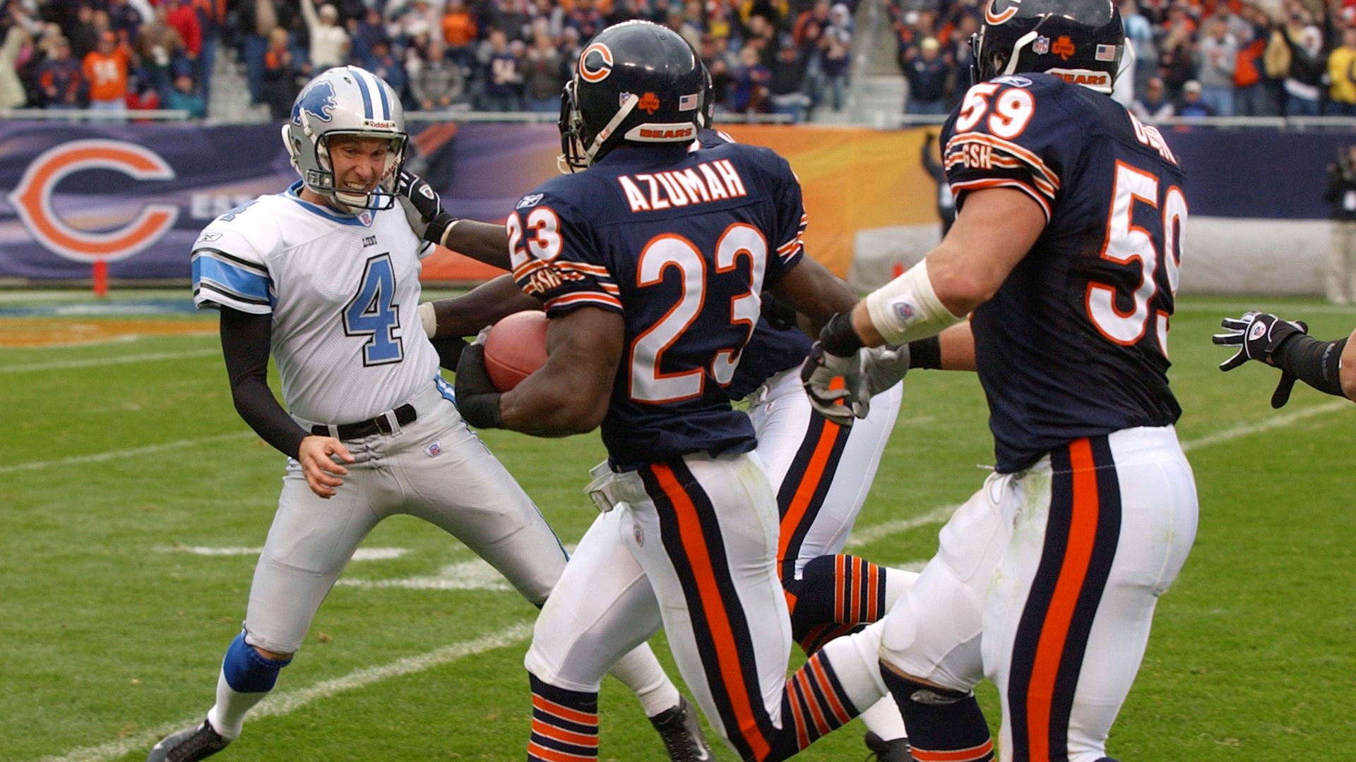 Former Bears players Jerry Azumah and Olin Kreutz are College Football ...