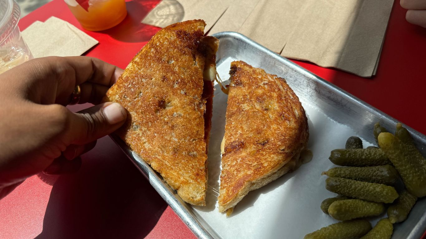 Obsessed with Mongers' flaming fig grilled cheese - Axios Detroit